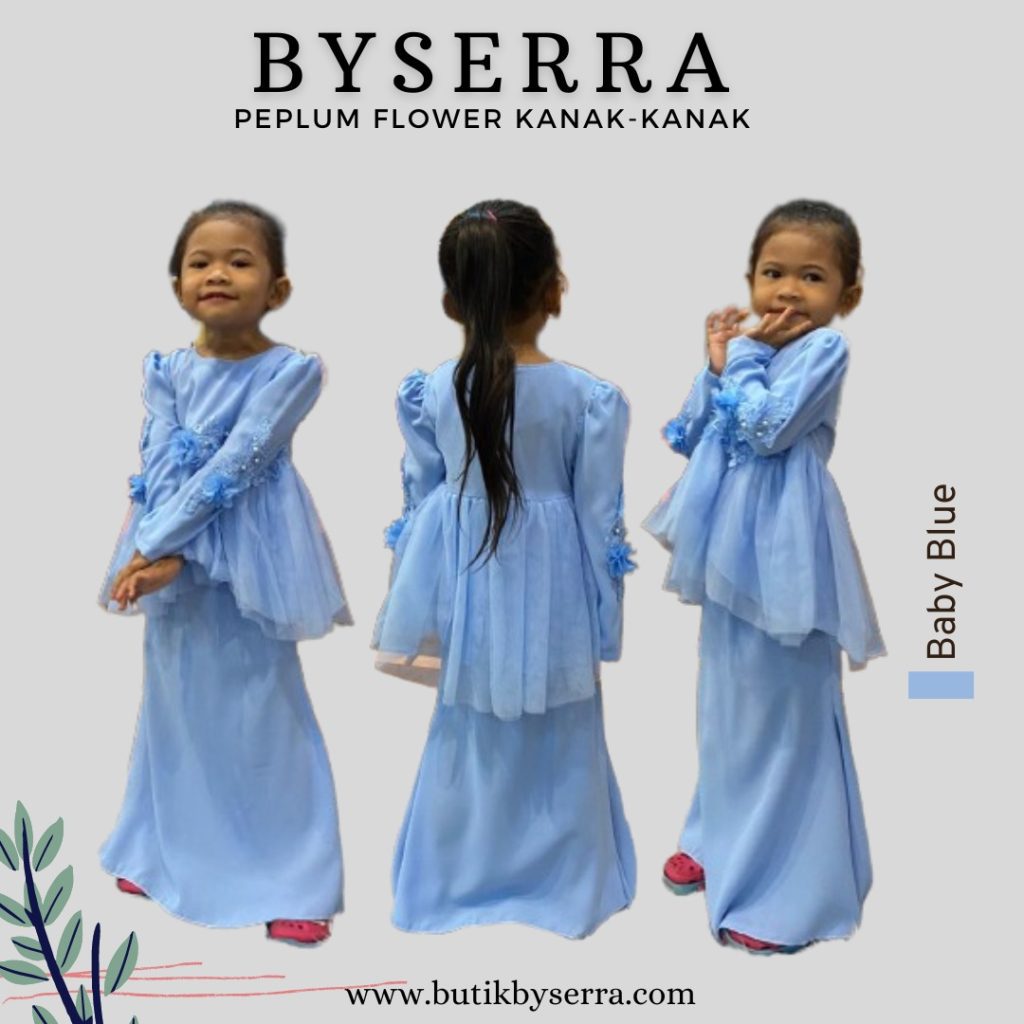 BAJU KURUNG KANAK-KANAK Peplum Flower - Butik Byserra